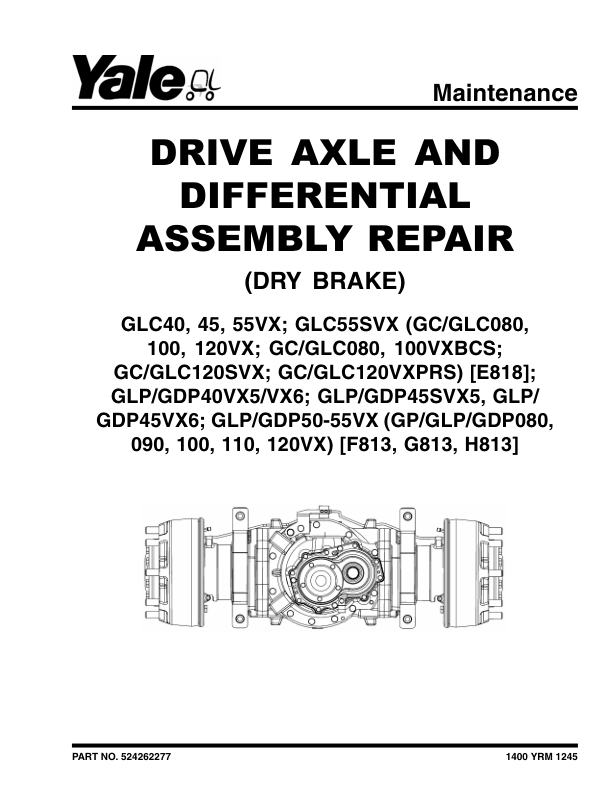 Yale GP080VX, GP090VX, GP100VX, GP110VX, GP120VX Forklift G813 Series ...