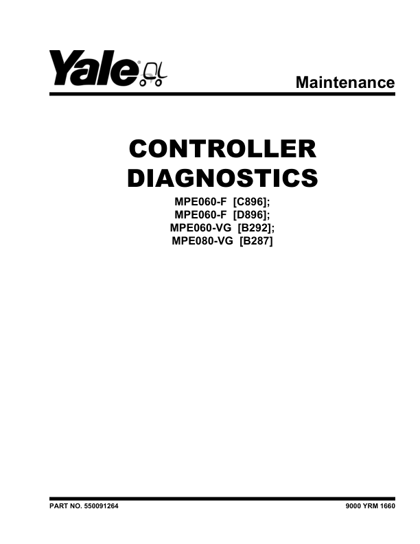 Yale MPE060-F Rider Pallet Truck C896 Series Repair Manual