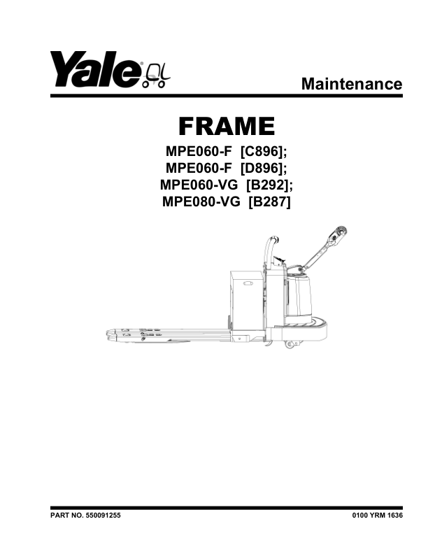 Yale MPE060-G Pallet E896 Series Repair Manual