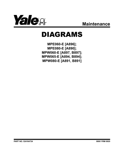 Yale MPE080E Pallet A890 Service Repair Manual