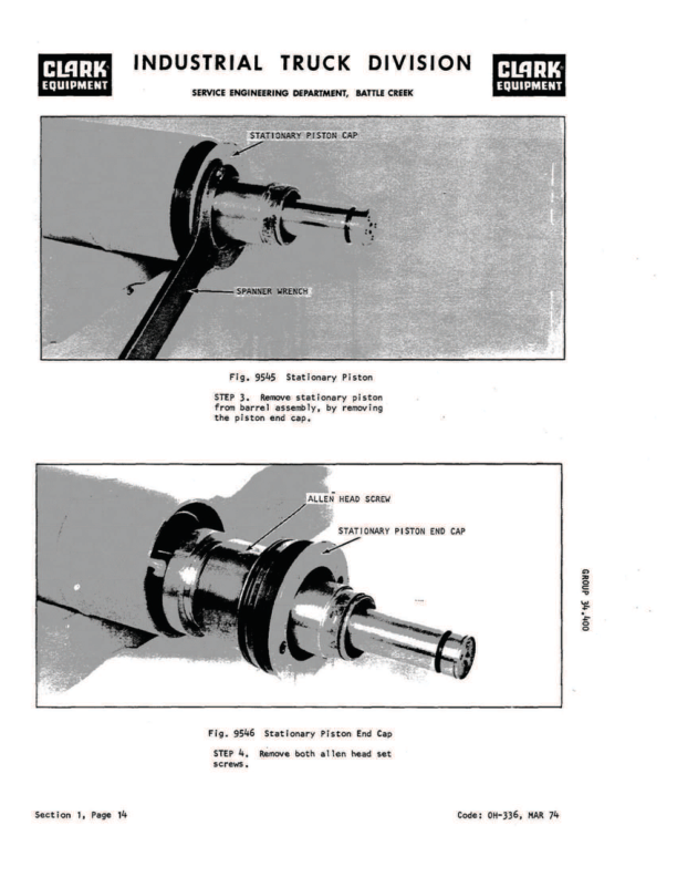 Clark C500-20, C500-25, C500-S30 Forklift Overhaul Manual