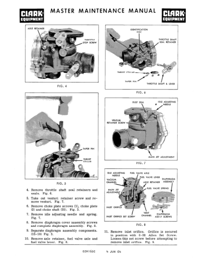 Clark CF30, CF40, CY40, CFY40, CF50, CY50, CFY50 Forklift Overhaul Manual