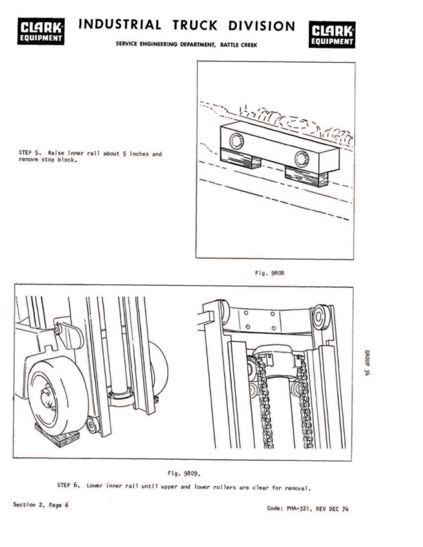 Clark C500-Y20, C500-Y25, C500-YS30 Forklift Overhaul Manual