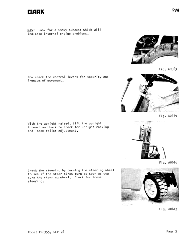 Clark C500-100, C500-120, C500-135 Forklift Overhaul Manual