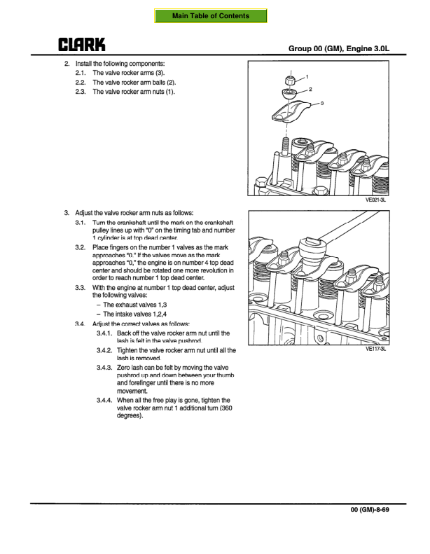 Clark CGC20, CGC25, CGC30, CGP20, CGP25, CGP30, CDP20, CDP25, CDP30 Forklift Service Manual