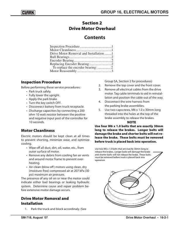 Clark ESX12, ESX15, ESX15S, ESX17, ESX20, ESX22, ESX25 Forklift Service ...