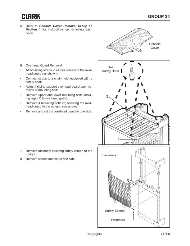 Clark NPX15D, NPX17, NPX20, NPX22 Lift Truck Service Repair Manual