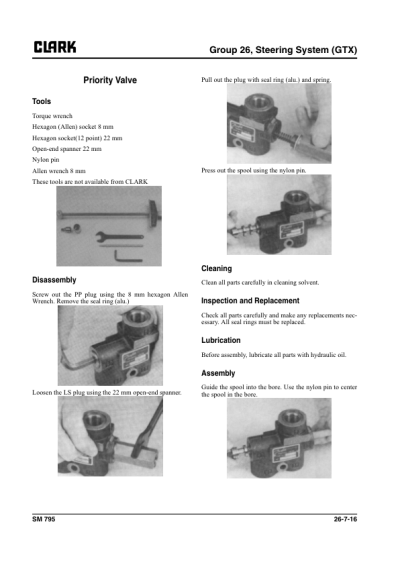 Clark GEX16, GTX16, GEX18, GTX18, GEX20S, GTX20S Forklift Service ...