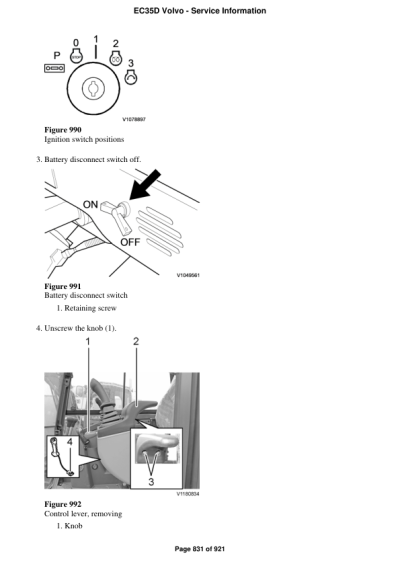 Volvo EC35D Compact Excavator Repair Service Manual