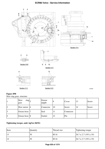 Volvo ECR88 Compact Excavator Repair Service Manual