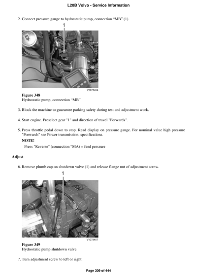 Volvo L20B Compact Wheel Loader Repair Service Manual