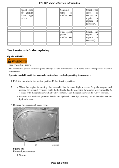 Volvo EC120D Excavator Repair Service Manual