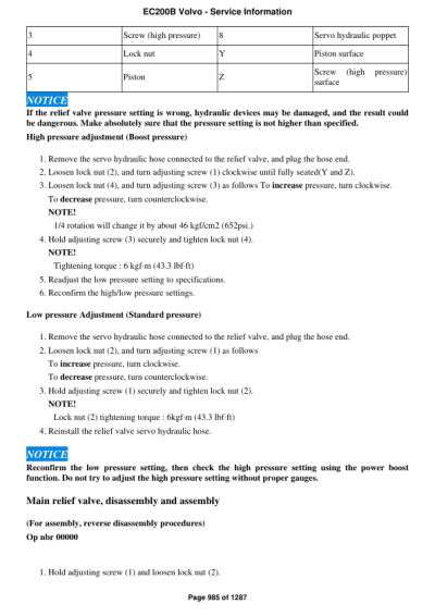 Volvo EC200B Excavator Repair Service Manual