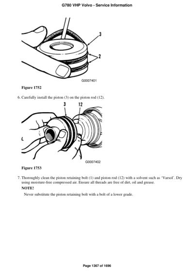 Volvo G780 VHP Motor Grader Repair Service Manual