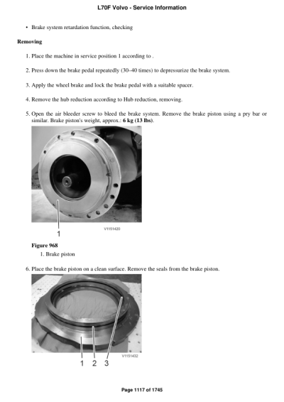 Volvo L70F Wheel Loader Repair Service Manual