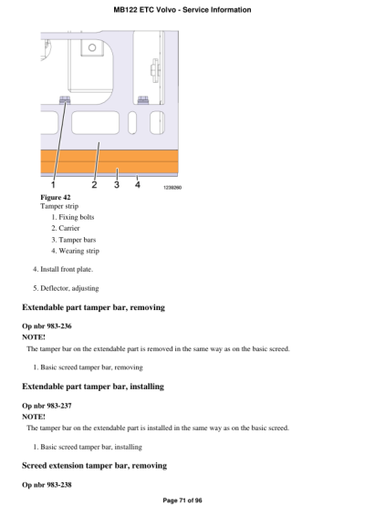 Volvo MB122 ETC Screeds Repair Service Manual