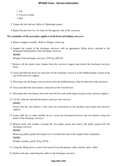 Volvo MT2000 Miling Equipment Repair Service Manual