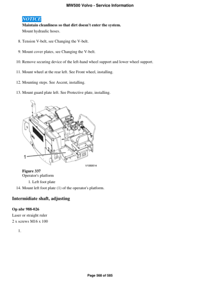 Volvo MW500 Miling Equipment Repair Service Manual