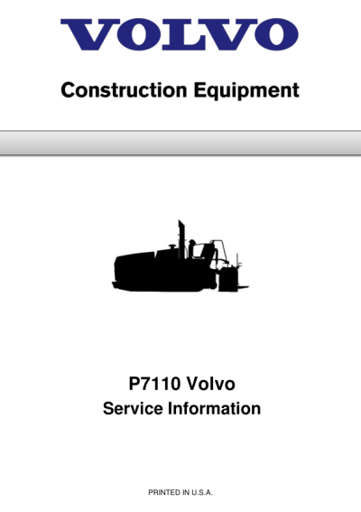 Volvo P7110 Pavers Repair Service Manual