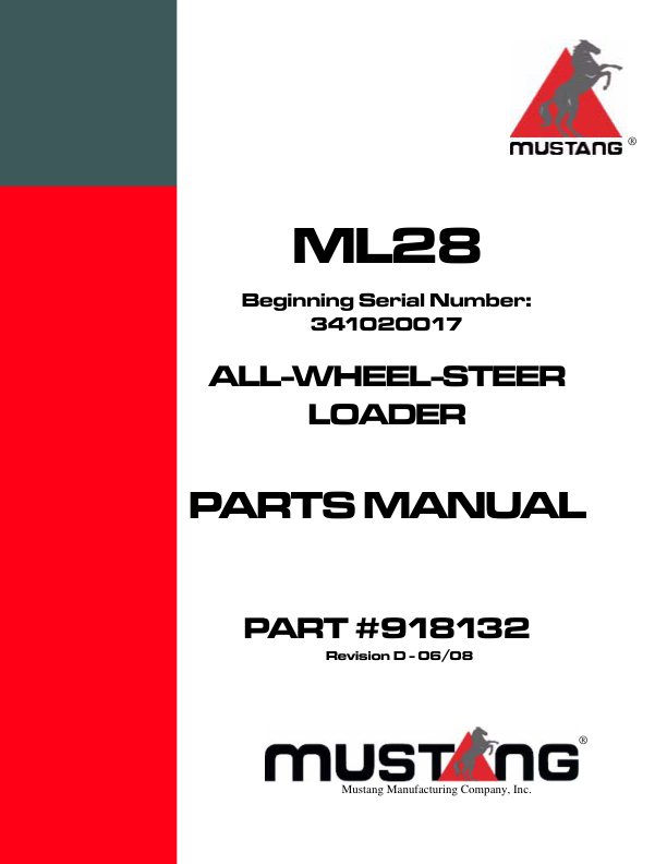 Mustang ML28 Wheel Loader Service Manual