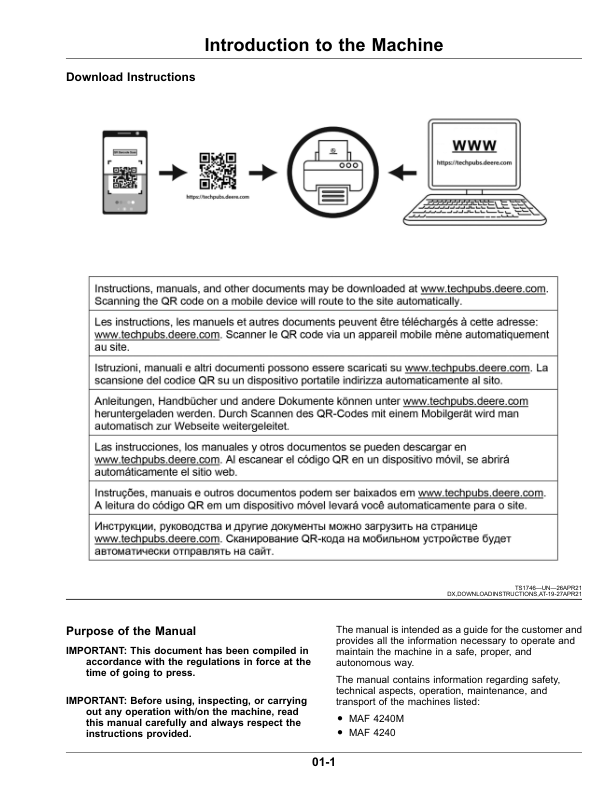 John Deere MAF 4240M, MAF 4240, MAF 5240, MAF 6240, 3WPZ-4620N, 3WPZ ...