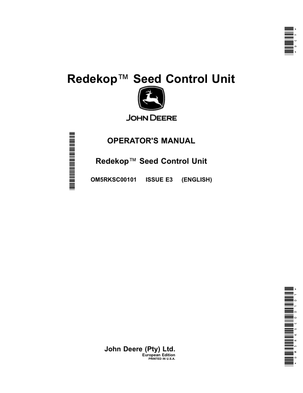 John Deere Redekop Seed Control Unit (European Edition) Operator's ...