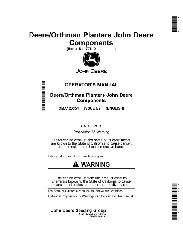 John Deere DR12, DR16, DR18, DR24 Deere/Orthman Planters Components ...