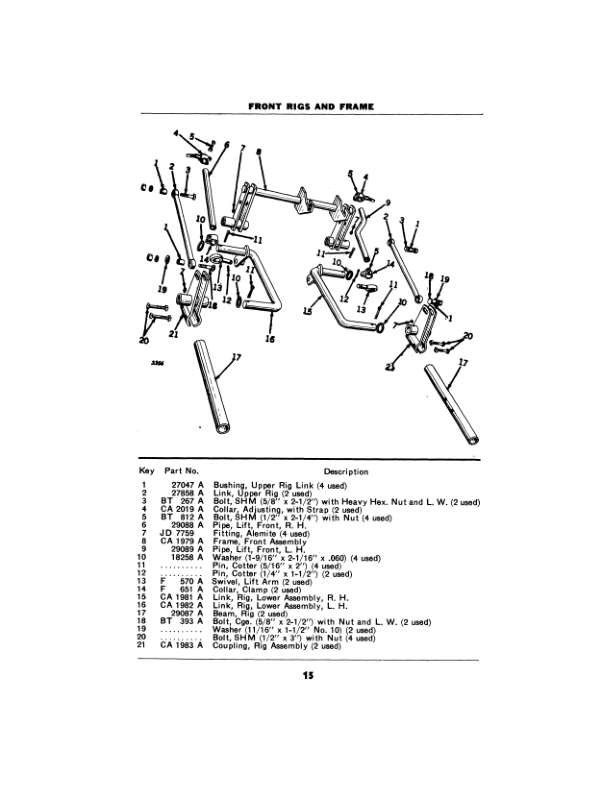 John Deere M10 Series Tractor Cultivator for Model 'M' Tractor Operator's Manual (OMA12647)