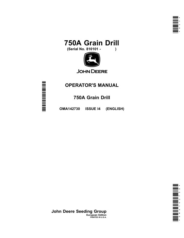 John Deere 750A Grain Drill (Serial No. 810101-) (European Edition ...