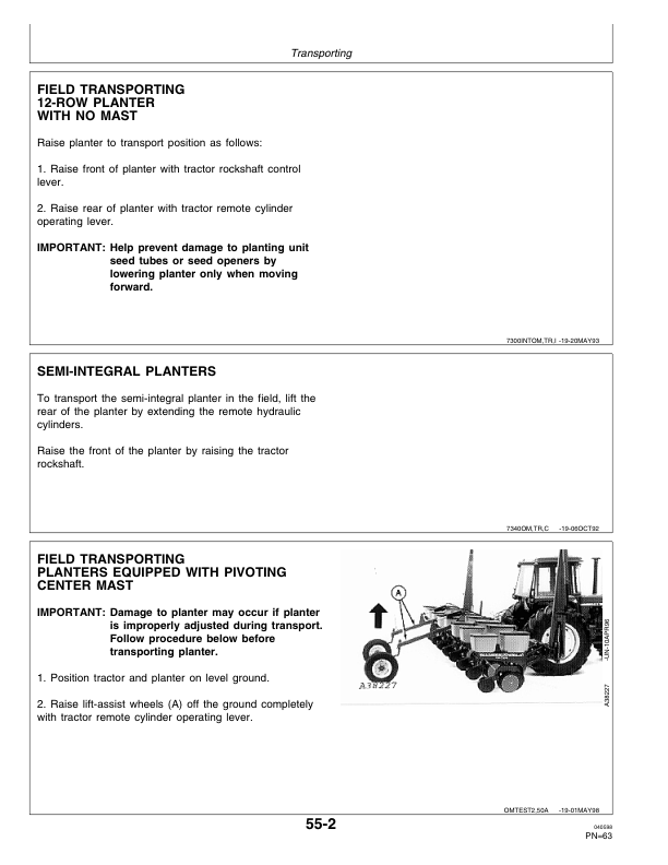 John Deere 1700 1730 Integral Planters 670101 680999 Operator S
