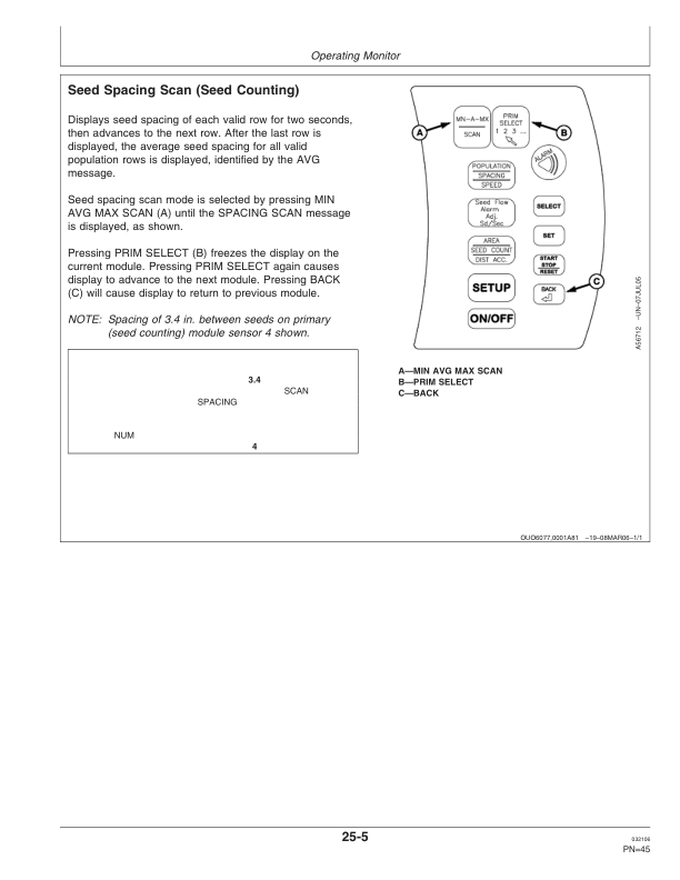 John Deere CCS Seed Counting & Blockage Monitor - SM500 Monitor ...