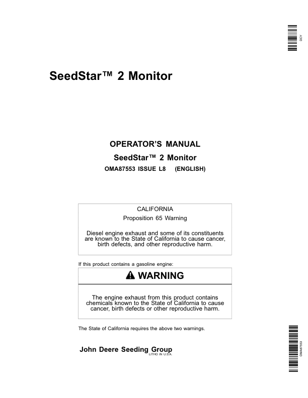 John Deere SeedStar 2 Monitor Worldwide Edition (730101-735100 ...