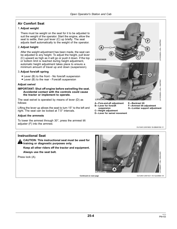 John Deere 7330 Tractor (North American) Operator's Manual (OMAL179804)