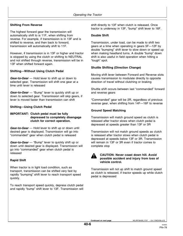 John Deere 8110T, 8210T, 8210T, 8410T Tractors Operator's Manual ...