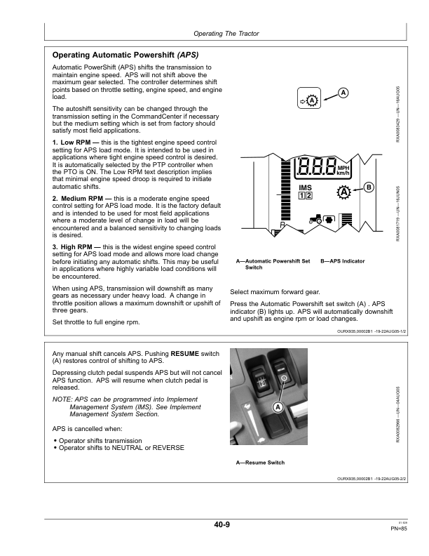 John Deere 8230T, 8330T, 8430T Tractors (905000-) Operator's Manual ...