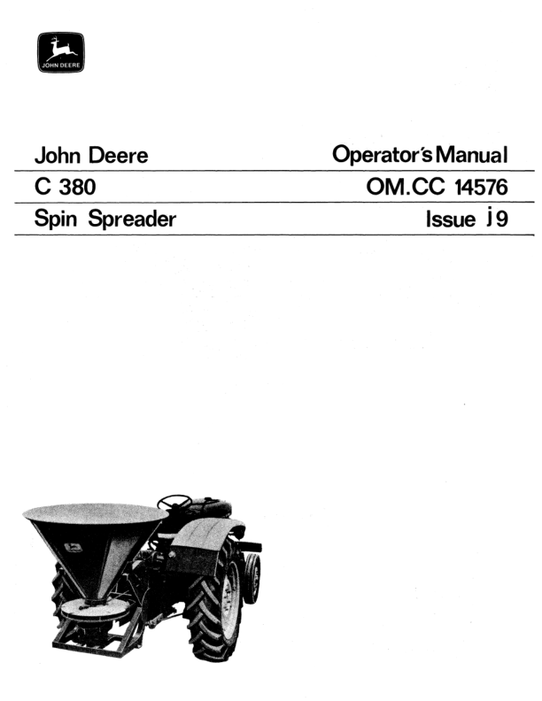 John Deere C380 Spin Spreaders Operator's Manual (OMCC14576)