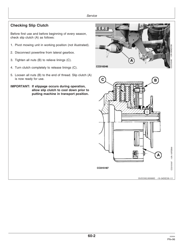 John Deere 324, 328, 331 Mower Conditioner Operator's Manual (OMCC58248)