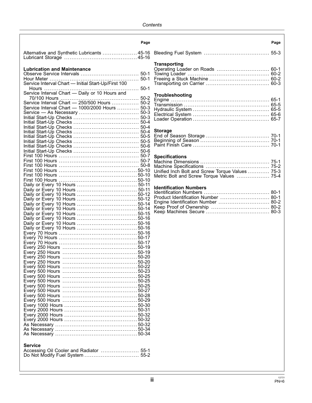 John Deere 2254 Loader (110701- ) (Export) Operator's Manual (OMCXT10827)