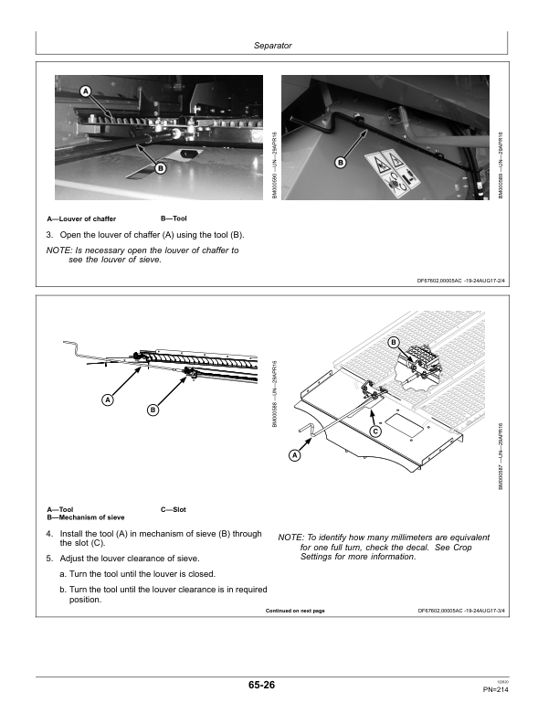 John Deere S430, S440 Combines (Worldwide Edition) Operator's Manual ...
