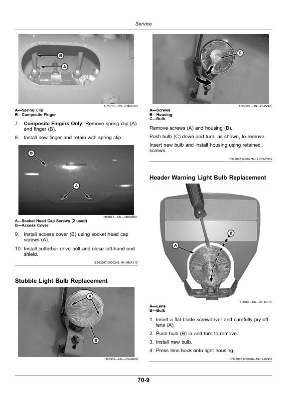 John Deere 620F, 622F, 625F, 630F, 635F Cutting Platforms (820001 ...