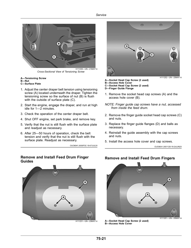 John Deere RDF 30, RDF 35, RDF 40, RDF 45 Flexible Drapers (835001 ...