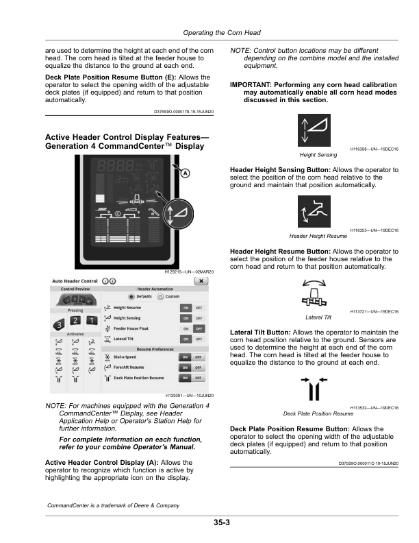 John Deere CR 6, CR 8, CR 12, CR 16, CR 18 Rigid Corn Heads (Export ...