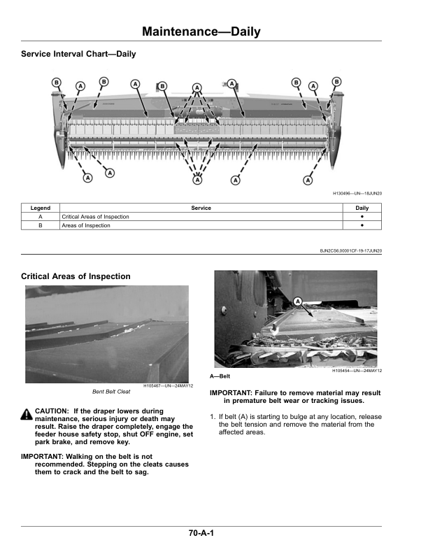 John Deere RDF 30, RDF 35, RDF 40, RDF 45 Flexible Drapers (Export ...