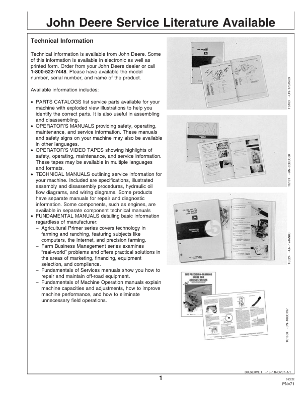 John Deere 754, 756 Hay Tedder Operator's Manual (OME126809)