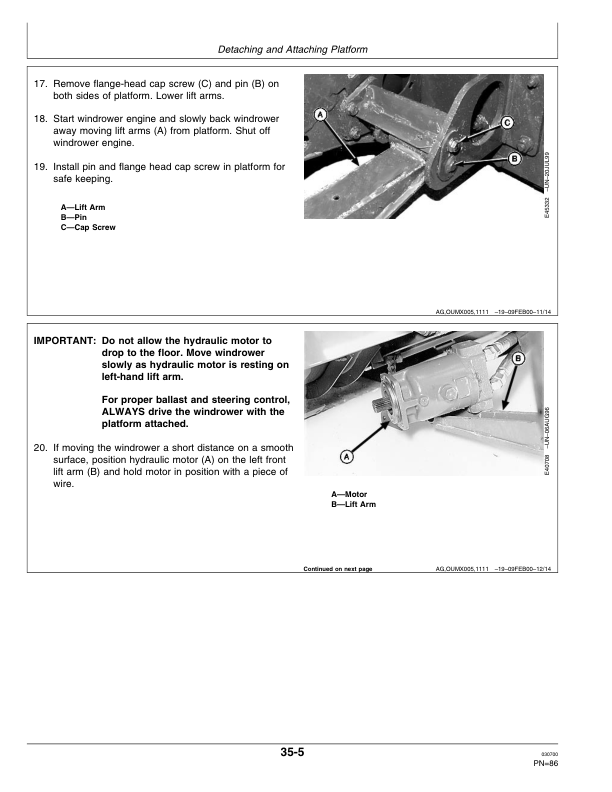 John Deere 4990 Self-Propelled Windrower Operator's Manual (OME93361)