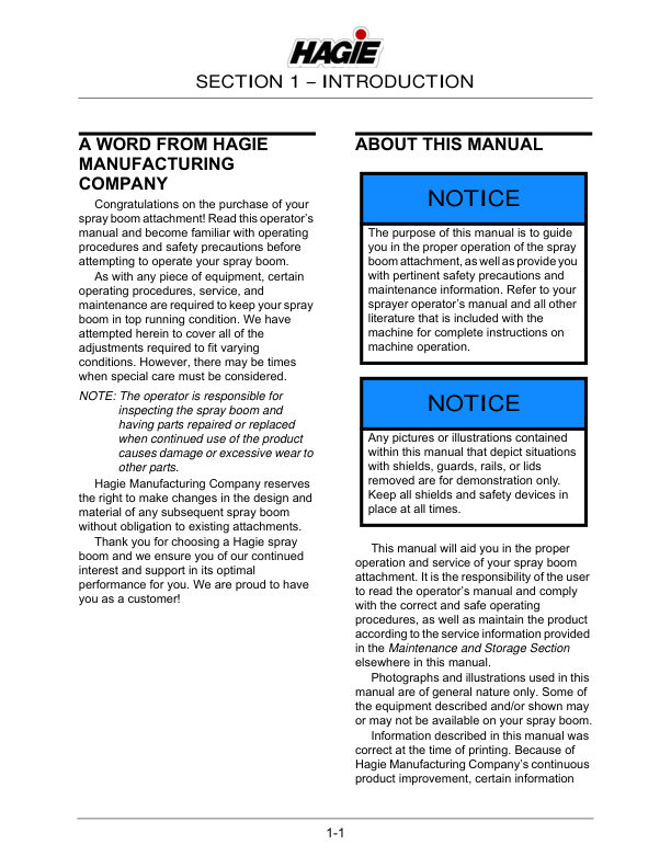 John Deere Hagie Boom (019001-019500) (Worldwide Edition) Operator's Manual (OMFA493802)