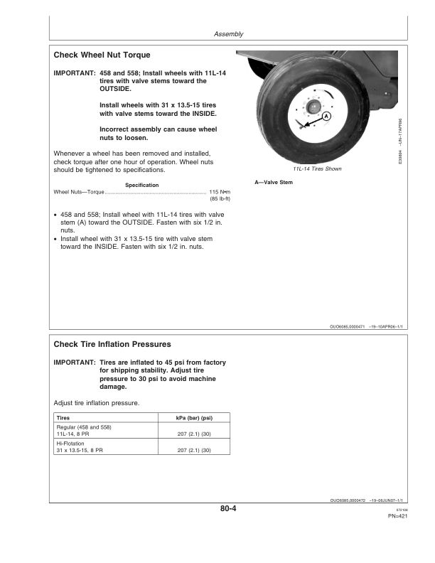 John Deere 458, 458 Silage Special & 558 Round Balers (Regular ...