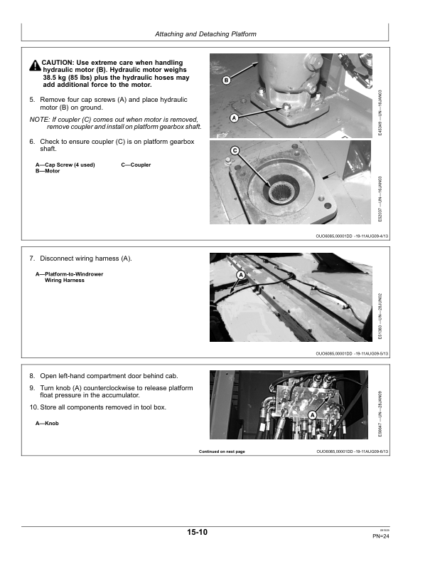 John Deere 994 Rotary Platform4 Meter4.5 Meter (360001-) Operator's ...