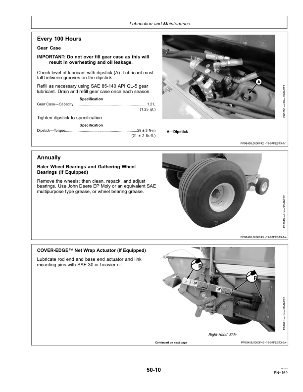 John Deere 459, 459S, 559 & 559S Round Balers (North American) Operator ...