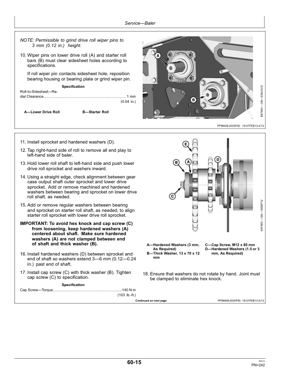 John Deere 459, 459S, 559 & 559S Round Balers (Export Edition) Operator ...